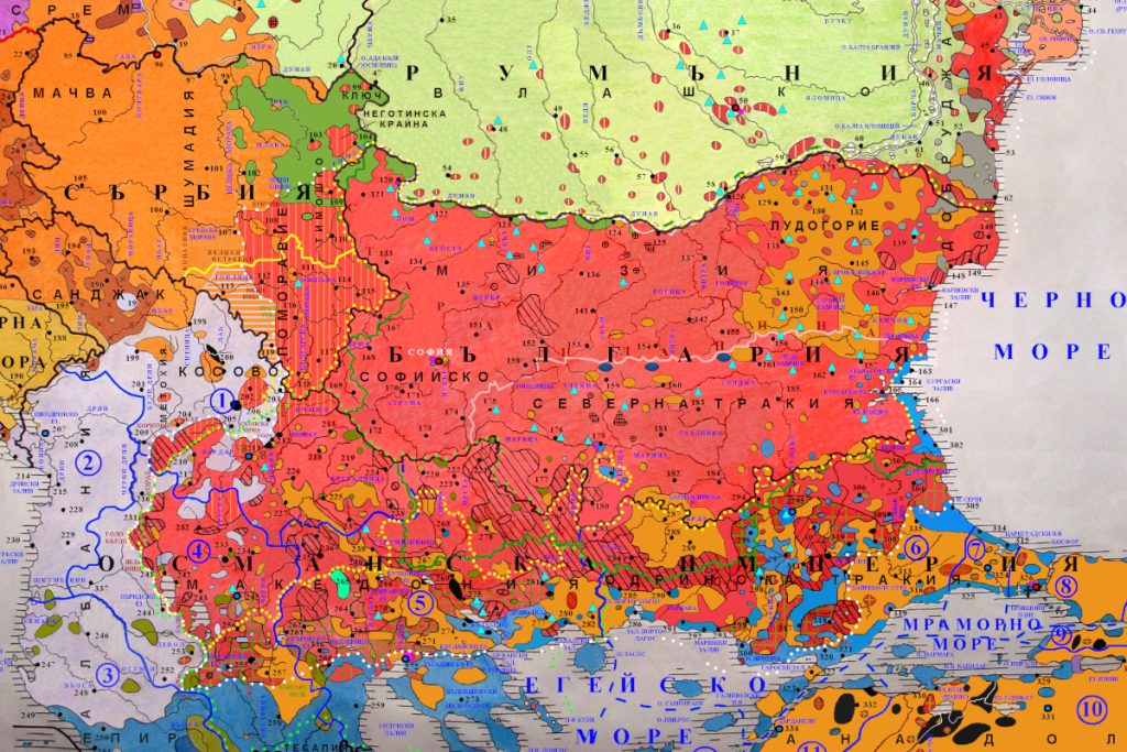 Историко-етническа карта на българите през 1910 г. | Война и мир